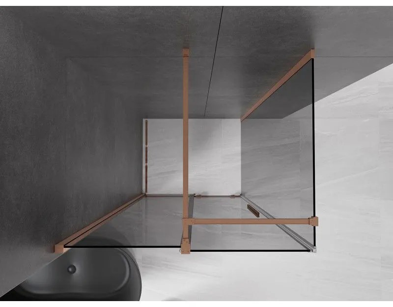 Mexen Velar, sprchový kout s posuvnými dveřmi 100 x 120 cm, 8mm šedé sklo, měděná matná, 871-100-120-41-65