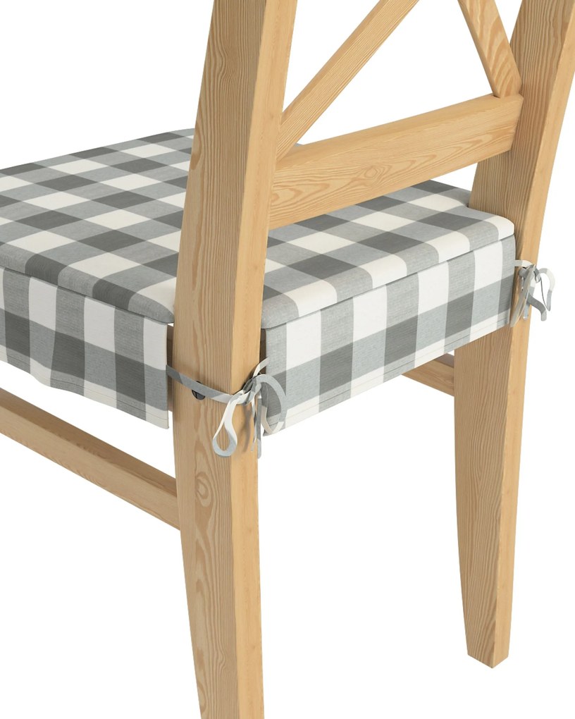 Sedák na židli IKEA Ingolf barva šedá látka vzorované