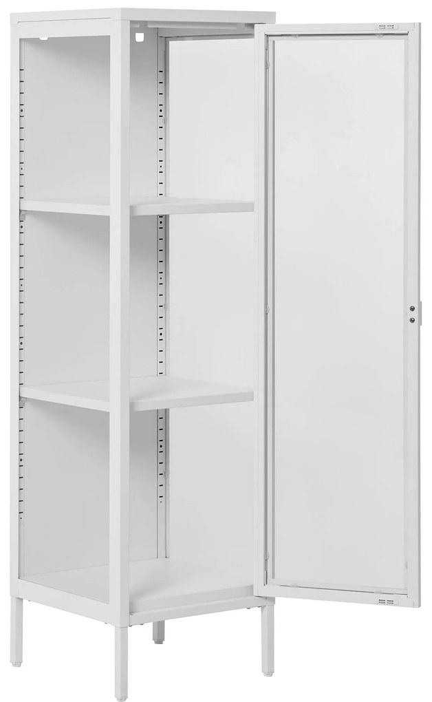 House Nordic Úzká bílá vitrína BRISBANE 140 cm