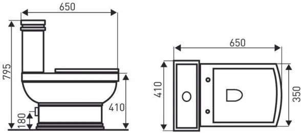 Novoterm WC kombi NV-Kleopatra 11 ZO se zadním odpadem a SoftClose sedátkem