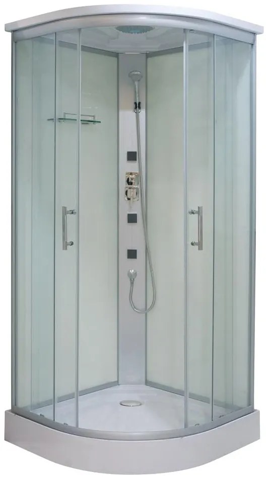 Sanotechnik - TANGO Polokruhový sprchový kout s hydromasáží, 90 x 90 x 215 cm, čiré sklo