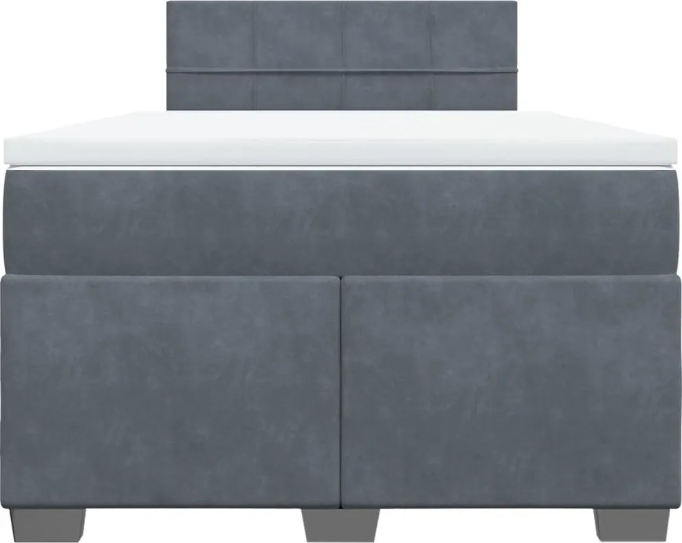 Box spring postel s matrací tmavě šedá 120 x 200 cm samet 3288583