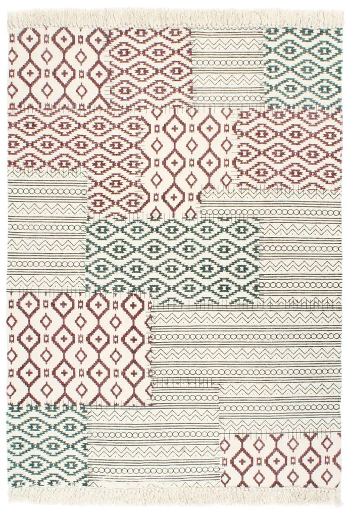 287559 vidaXL Ručně tkaný koberec Kilim bavlna 120 x 180 cm potisk barevný