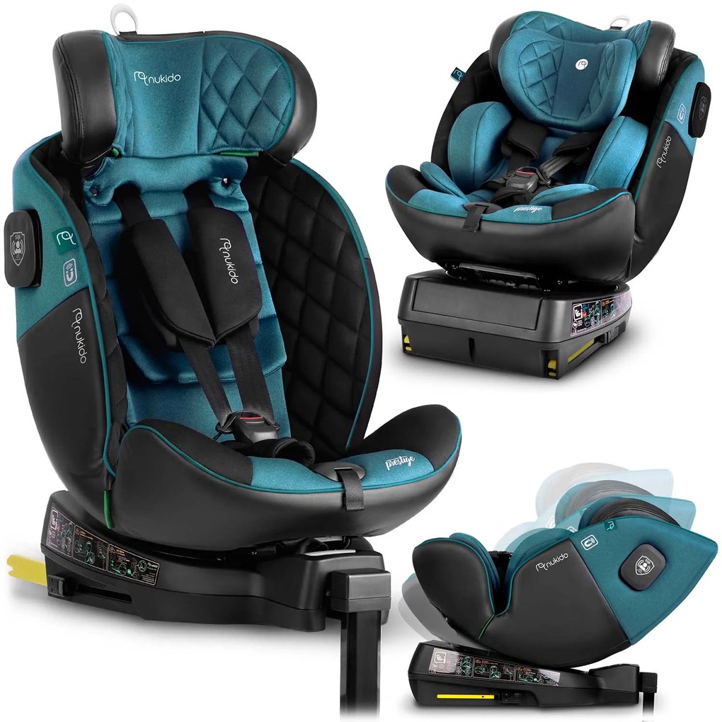 Dětská autosedačka Nukido Prestige Line černá-modrá 0-36 kg ISOFIX
