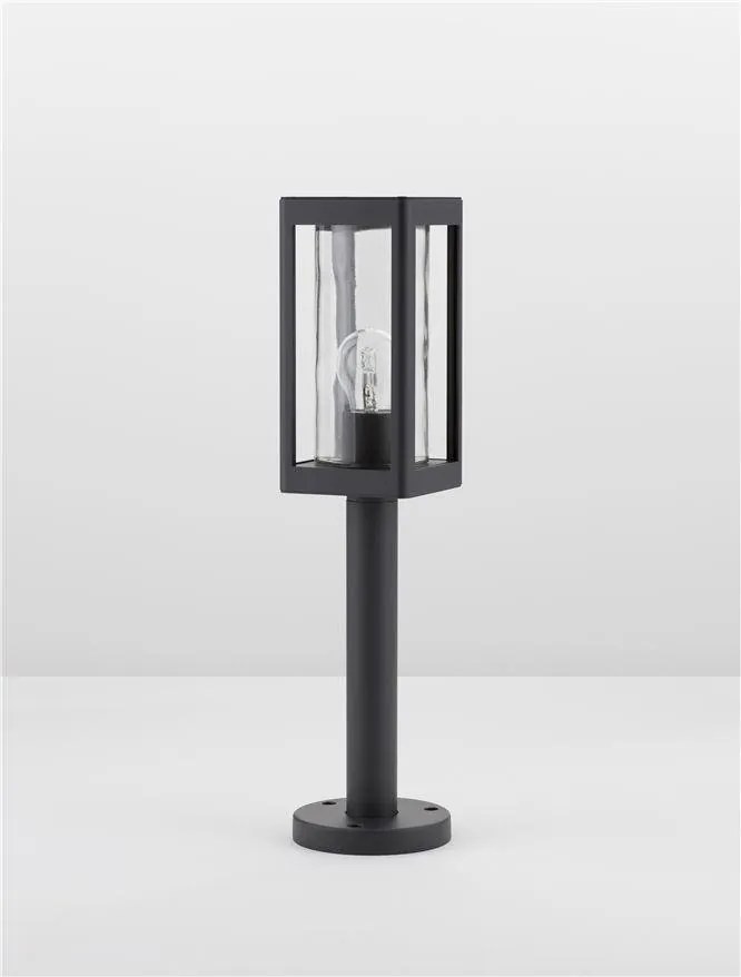 NV 9060193 Venkovní sloupkové svítidlo FIGO tmavě šedý hliník a čiré sklo E27 1x12W 220-240V bez žárovky IP54 - NOVA LUCE