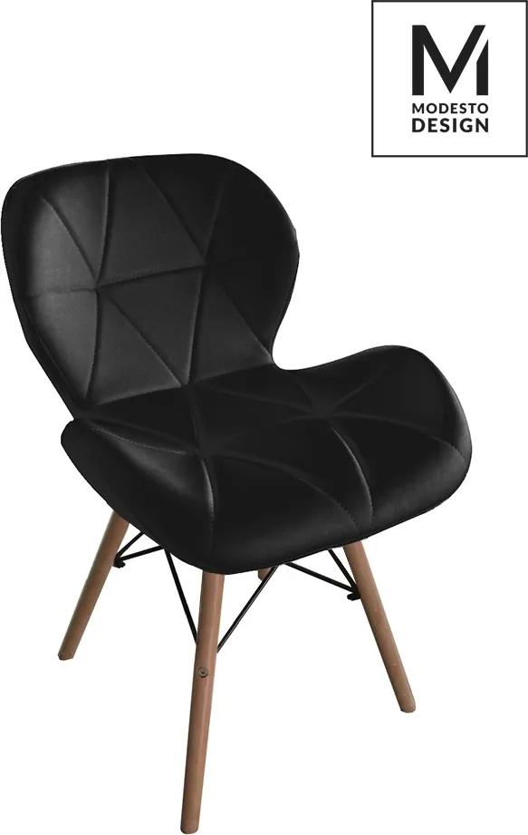 MODESTO židle KLIPP černá - koženka, bukový základ