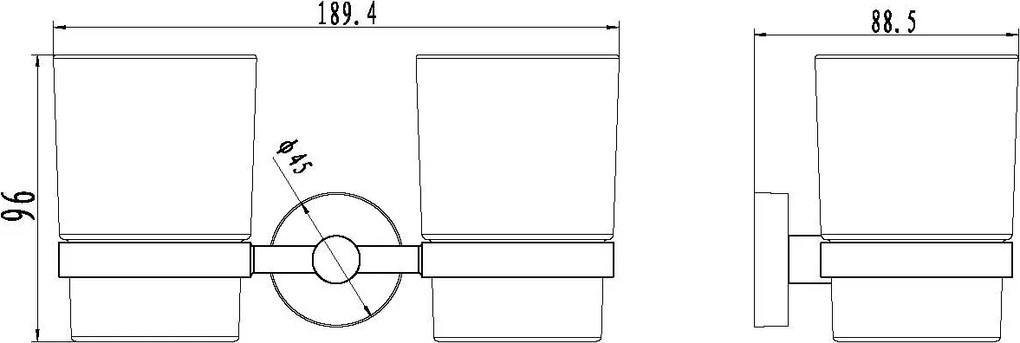 Novaservis - Dvojitý držák zubních kartáčků a pasty sklo Mephisto chrom, 6857,0