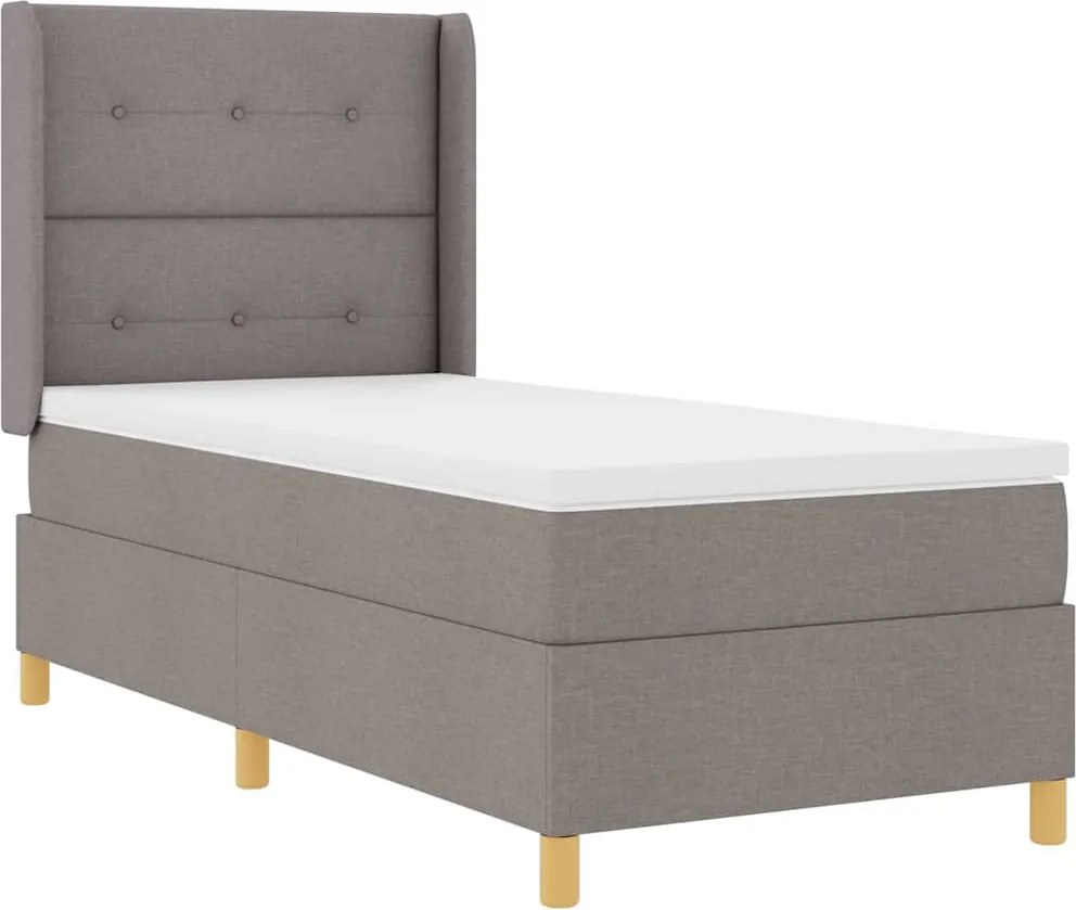 Postel s boxspringem s čelo Taupe 80 x 200 cm textil 3341802