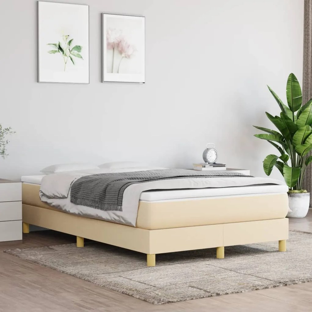 Rám postele s boxspringem krémový 120 x 200 cm textil 3120603