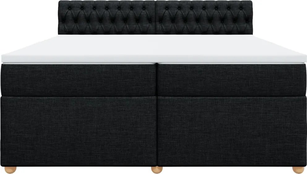 Box spring postel s matrací černá 200x200 cm textil 3289096