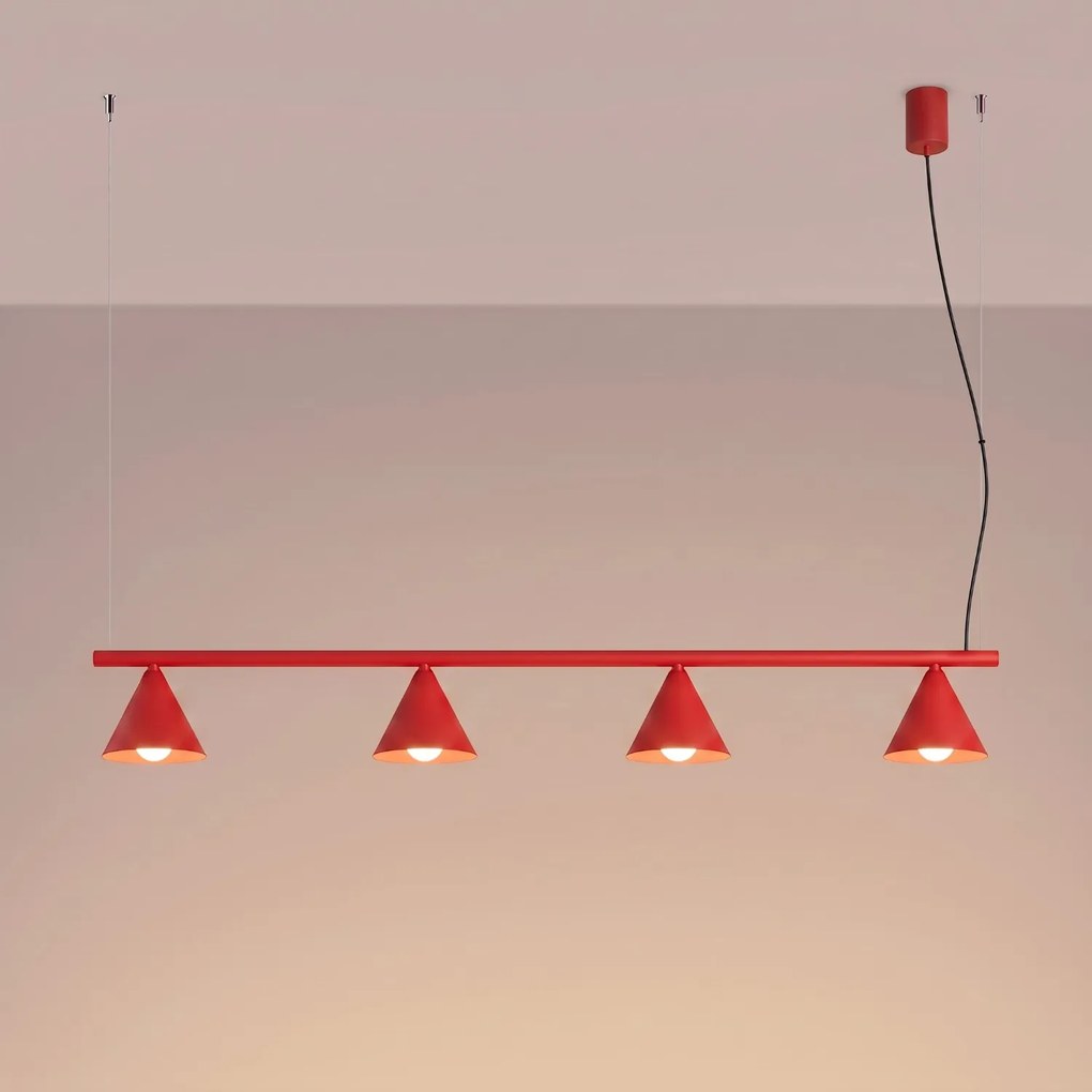 Sollux Lighting Lustr NOX 4L červený