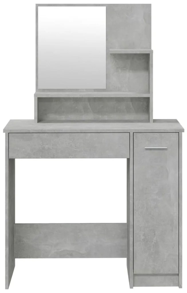Toaletní stolek se zrcadlem betonově šedý 86,5 x 35 x 136 cm