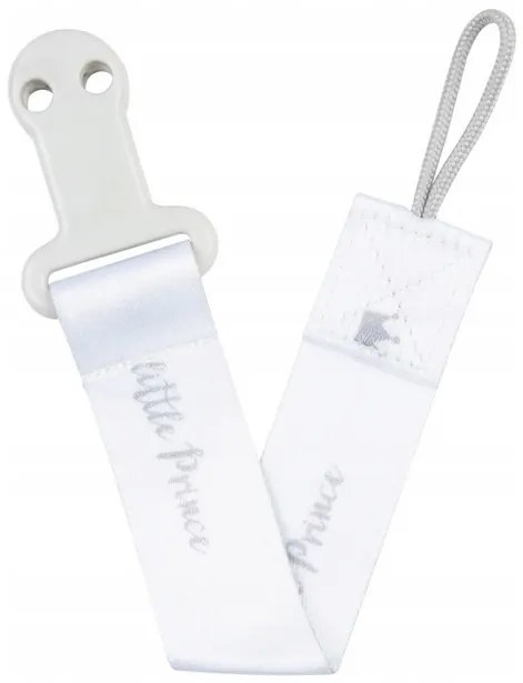 Řetízek na dudlík Canpol Babies - Little prince -bílý / šedý