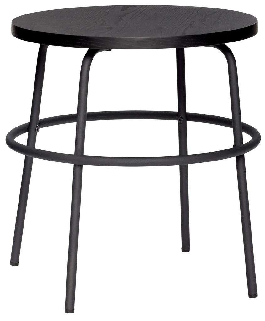 Hübsch Kulatý odkládací stolek, průměr 45 cm,, kov/dřevo, FSC, černý - 020908F
