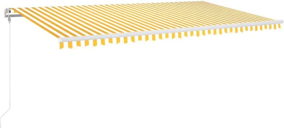 Automatická markýza LED a senzor větru 600 x 300 cm žlutobílá 3068973