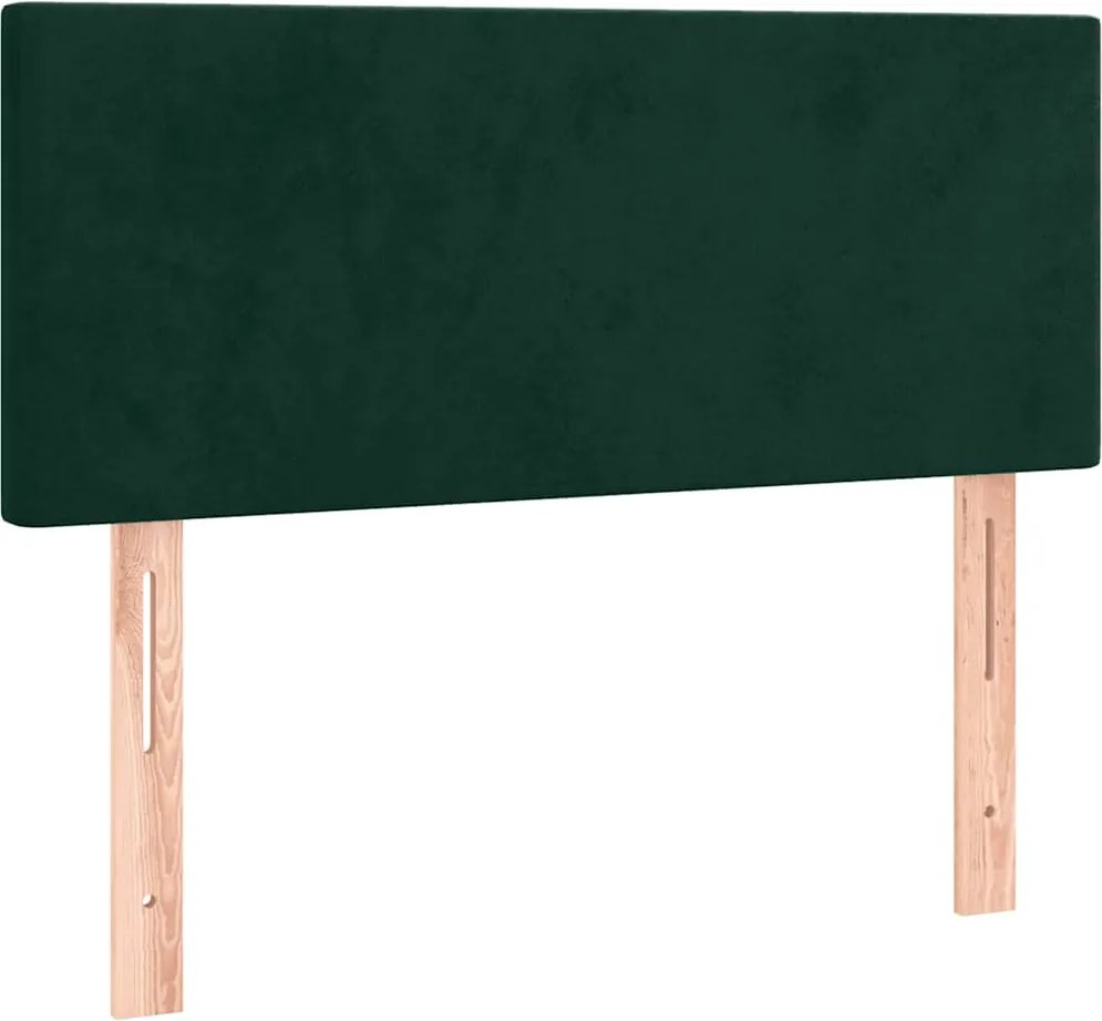 Box spring postel s matrací tmavě zelená 90x200 cm samet 3141164