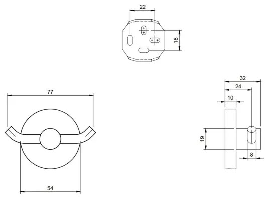 Villeroy & Boch TVA15101200061 - Nástěnný háček ELEMENTS lesklý chrom