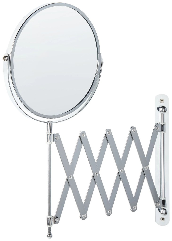 Nástěnné kosmetické zrcadlo ø 19 cm stříbrné YVELINES Beliani