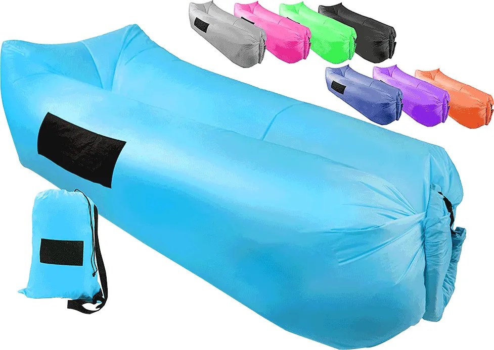 Nafukovací sedací vak/lazy bag, modrá, LEBAG