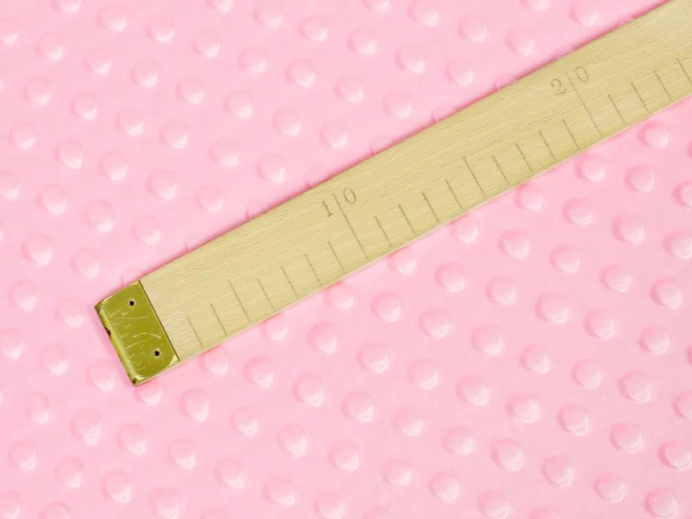 Biante Dětský povlak na polštář Minky 3D puntíky MKP-035 Světle růžový 30 x 50 cm