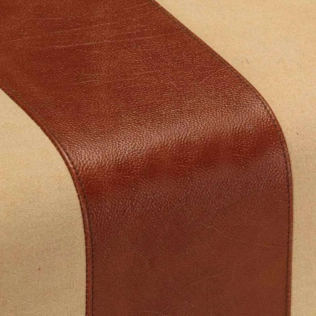 Lavice gymnastický kůň 38 cm hnědá pravá kůže a mangovník 320787