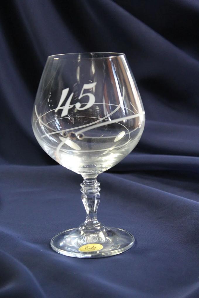 Výroční pohár na 45. narozeniny BRANDY se swarovski krystaly