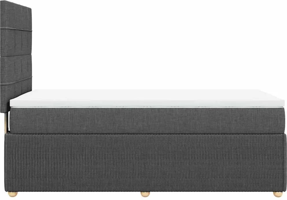 Box spring postel s matrací tmavě šedá 100 x 200 cm textil 3294268