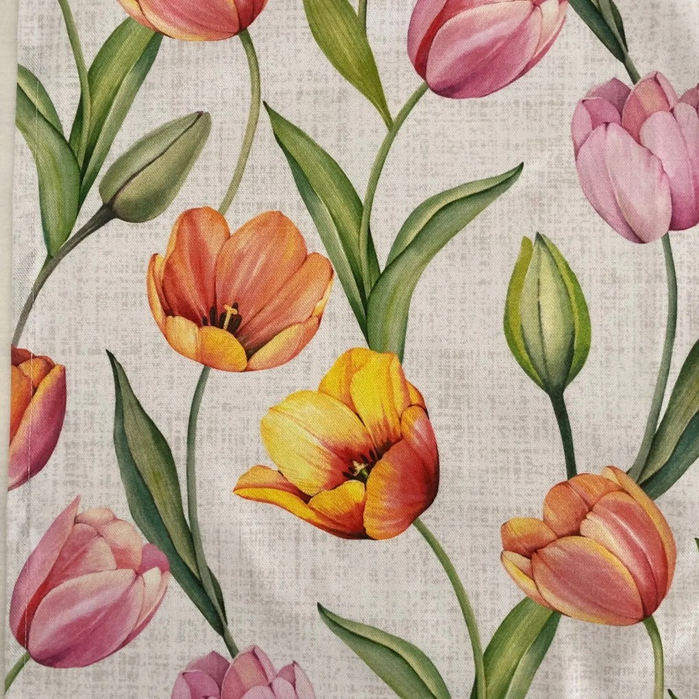 Středový ubrus od 65x65 cm Tulipány 90 x 90 cm