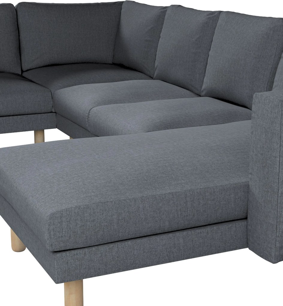 Potah na pohovku IKEA Norsborg rohová, 5-místná se šezlongem barva šedá látka pletený vzor