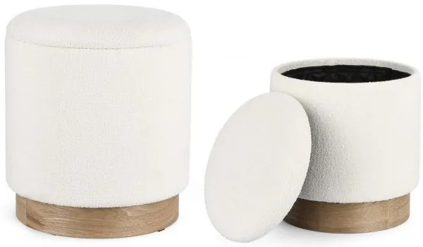 BIZZOTTO Set 2 pufů ZOYA bílé 0721605