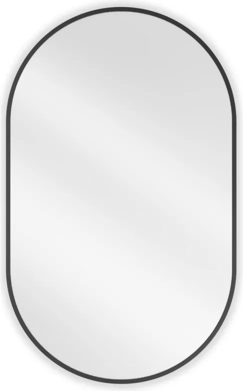 Mexen Loft oválné koupelnové zrcadlo 90 x 55 cm, černý rám - 9851-090-055-000-70