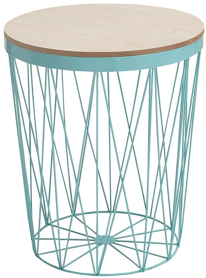 Moebel Living Mintově zelený kulatý odkládací stolek Ronde 37 cm