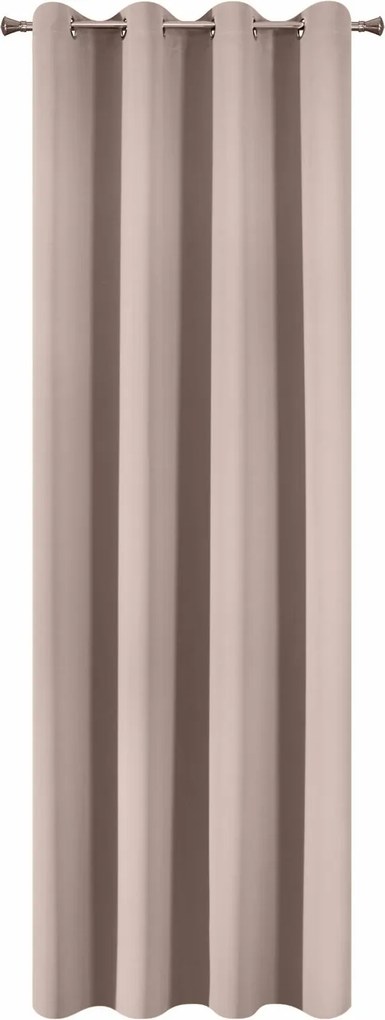 ZATEMŇOVACÍ ZÁVĚS NA KROUŽCÍCH LOGAN 140X270 CM PUDROVÁ