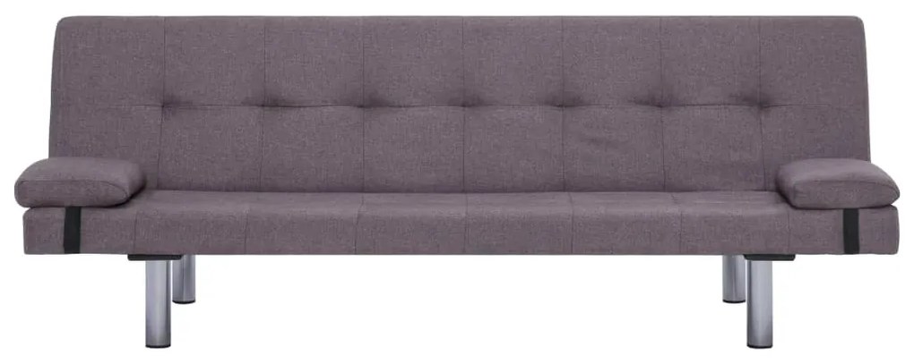 vidaXL 282192 Marketos Sofa Bed with Two Pillows Taupe Polyester