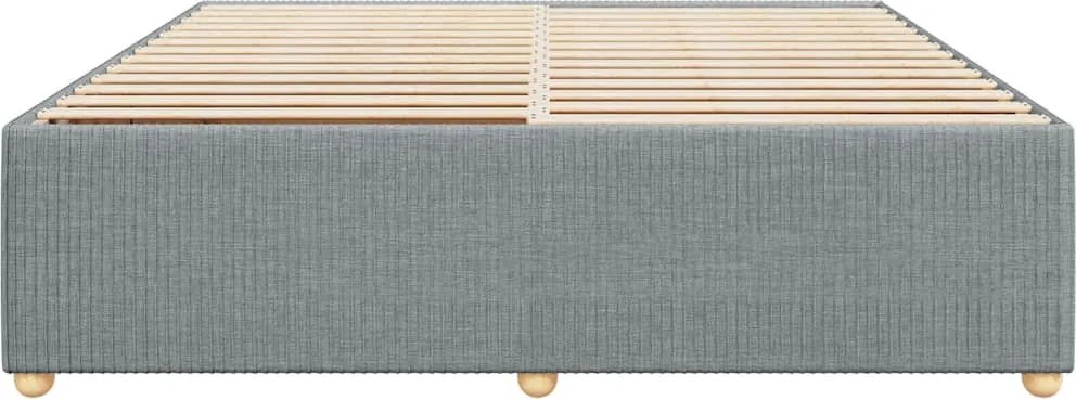 Rám postele bez matrace světle šedý 200 x 200 cm textil 3284963