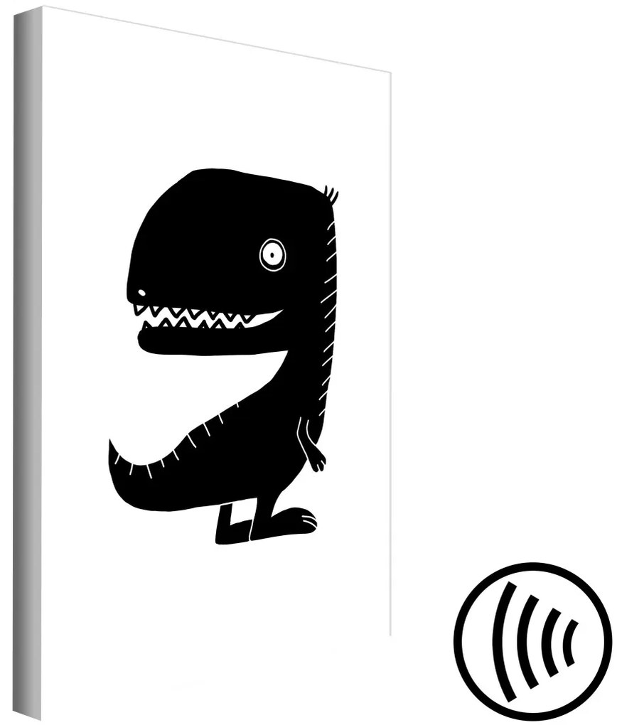 Obraz Dinosaurus T-Rex (1-dílný) svislý - černobílý obrázek pro děti