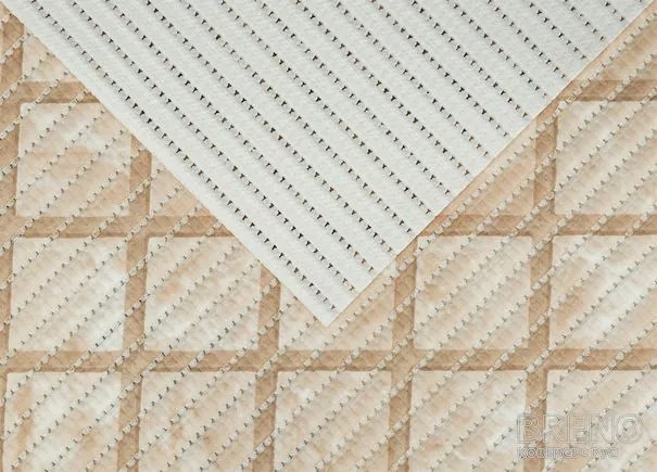 Breno Koupelnová pěnová předložka SOFTY-TEX 79834 béžové dlaždice, šíře 65 cm, Béžová
