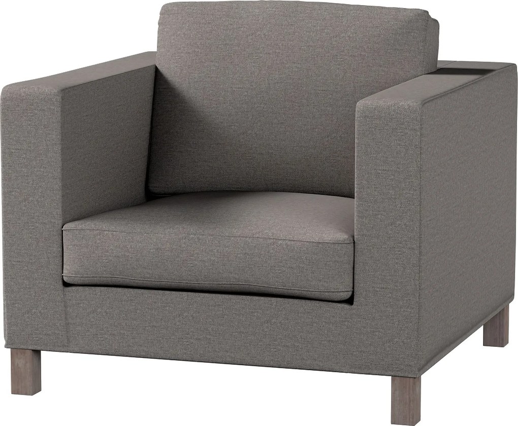 Potah na křesko IKEA Karlanda, krátký barva šedá látka pletený vzor