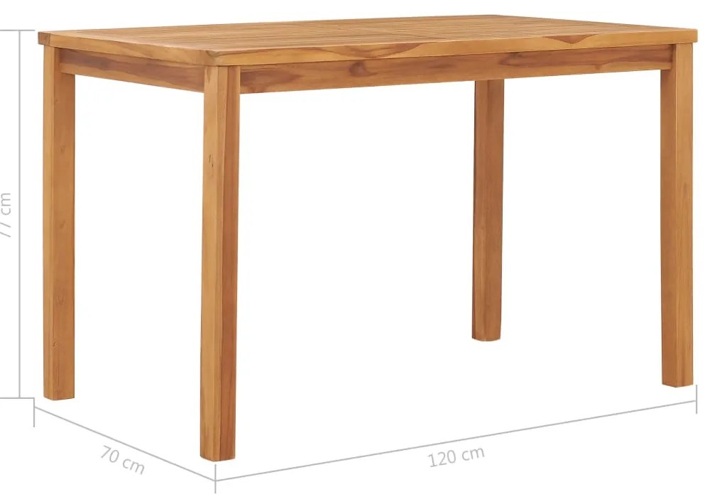 vidaXL Marketos Zahradní jídelní stůl 120 x 70 x 77 cm masivní teakové dřevo