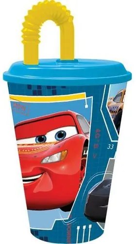 Plastový kelímek s brčkem Cars 430 ml