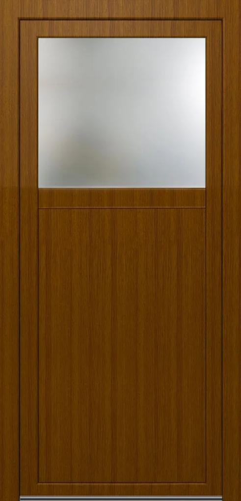 Solid Elements Vedlejší vchodové dveře Easy, 80 P, rozměr vč. zárubně: 880 × 1980 mm, plast, pravé, dub zlatý, prosklené