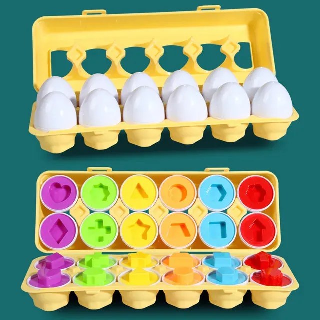 Montessori hračky - "chytrá vejce" Barva: 12pcs shape