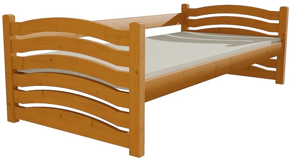 Vomaks dětská dřevěná postel s vlnovým frézováním