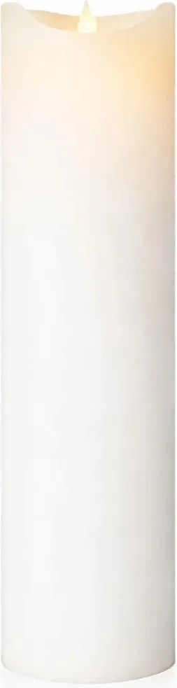 Dobíjecí LED svíčka z pravého vosku Sara, Ø 7,5 × 30 cm, bílá