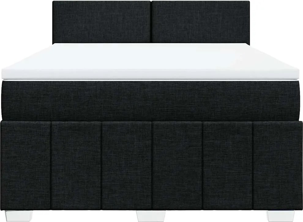 Box spring postel s matrací černá 140x200 cm textil 3289386