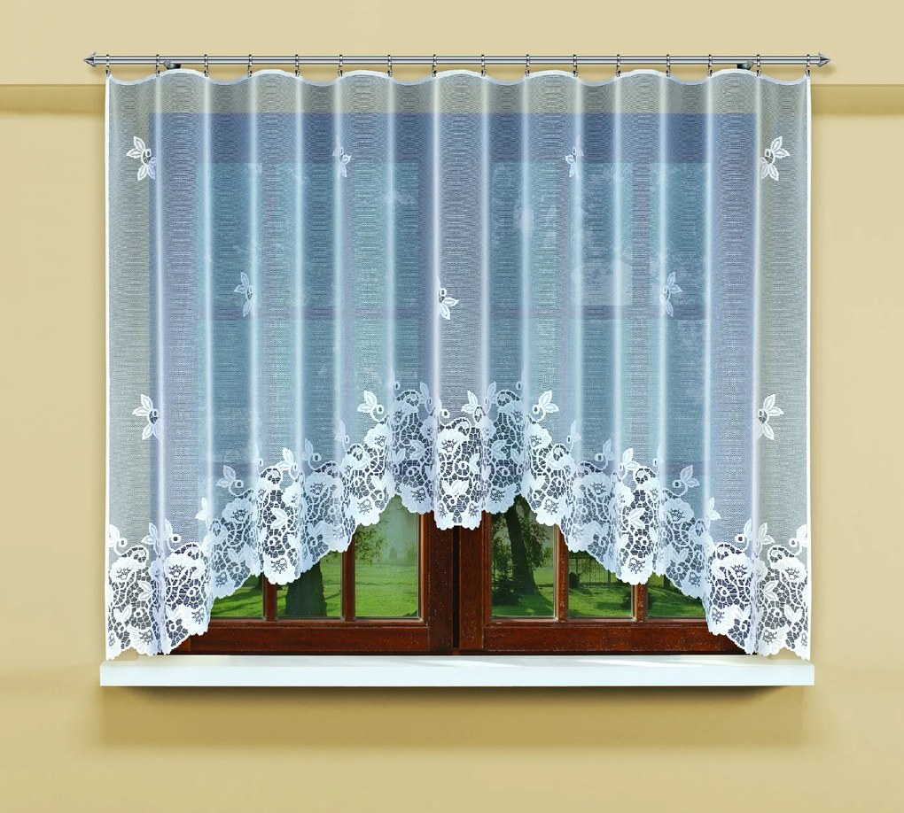 Oblouková hotová záclona Milagros 160x500 cm, bílá