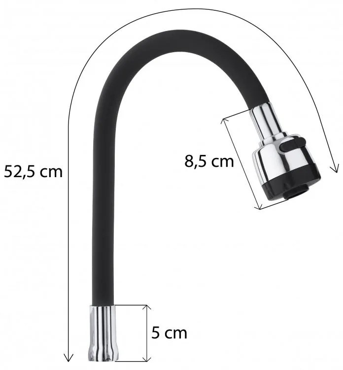 Erga Diosa, elastické rameno, černá-chromová, ERG-YKA-BZ.TUD-1-G-BLK
