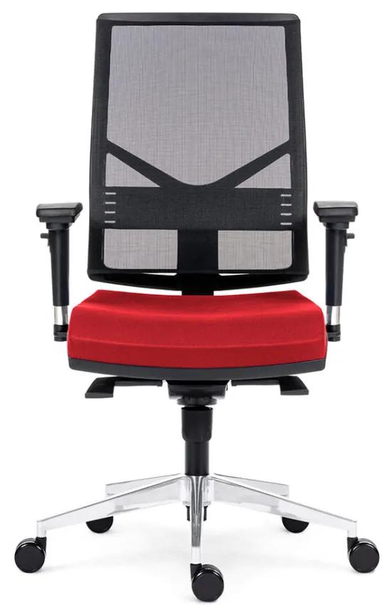 ANTARES kancelářská židle 1850 SYN Omnia ALU, nosnost 130 kg, Mechanika: SL s posuvem sedáku, Hlavová opěrka: Ne, Područky: AR08C PU, Kříž: Leštěný hliník. Židle je v plné výbavě.