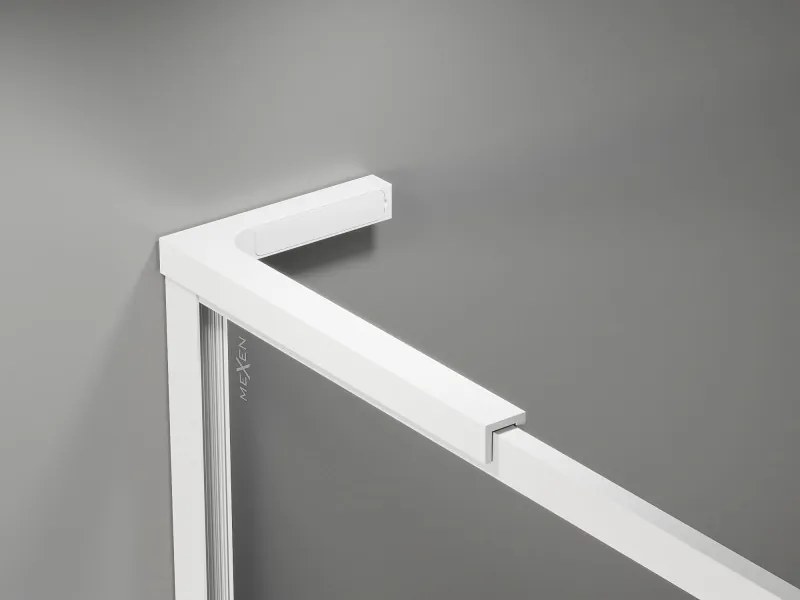 Mexen Kioto-XF L sprchová stěna Walk-in s rámem 80 x 202 cm, transparentní 10 mm, bílá - 800-080-174-20-00-XF