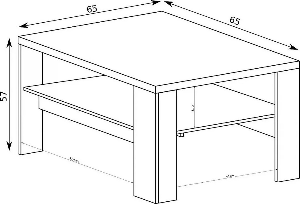 Casarredo - Komfort nábytek Konferenční stolek PILETAS M-17 dub hickory